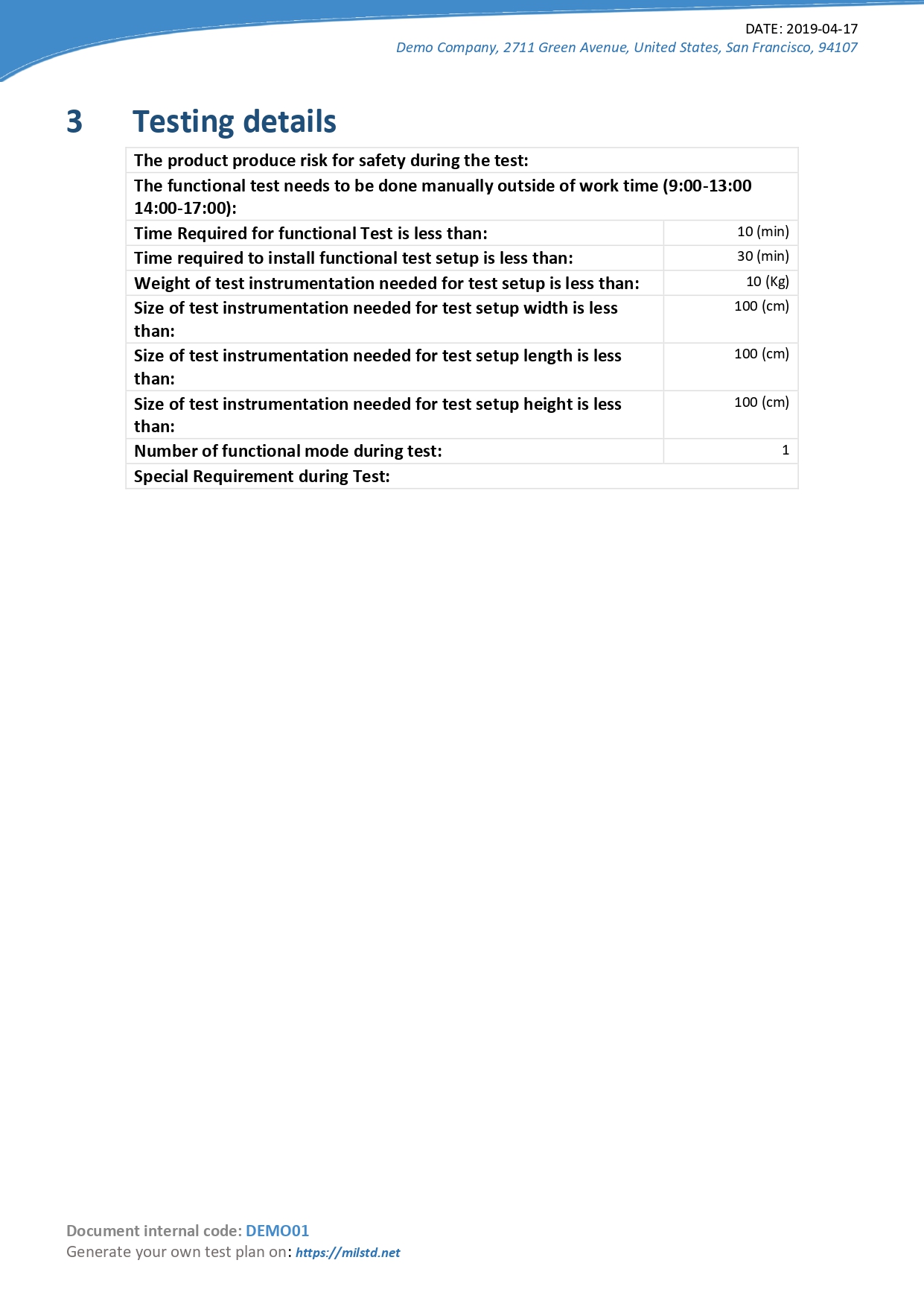 Test plan generator, your test plans online